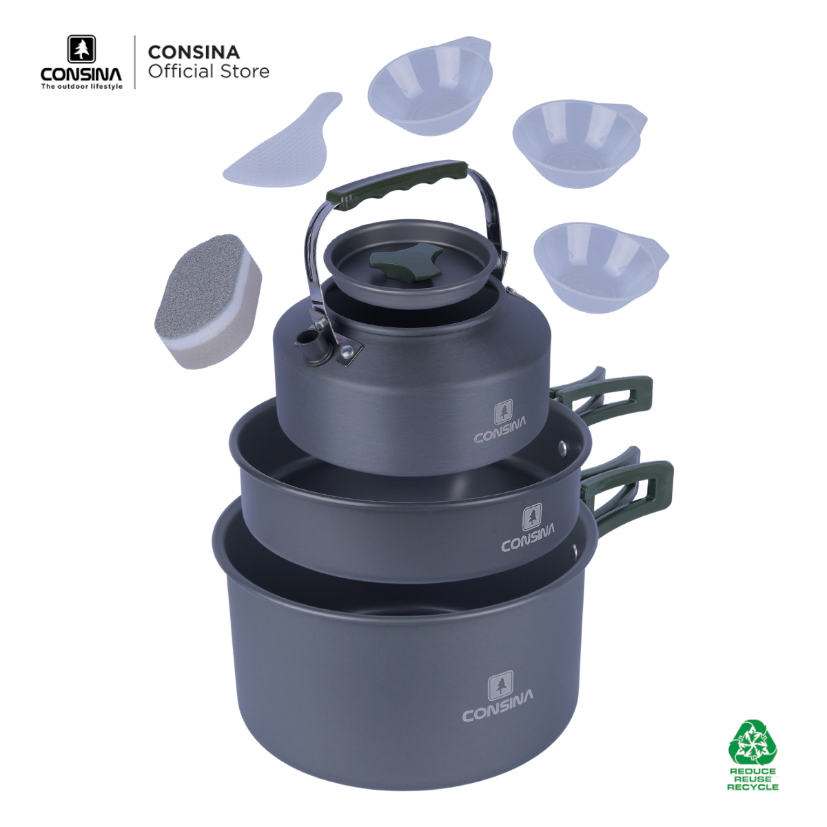 CONSINA COOKING SET 3 PERSON ALUMUNIUM | CAMPING OUTDOOR HIKING – Toko ...